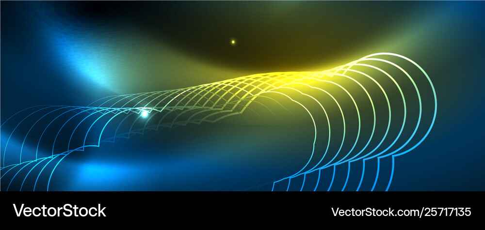 Neon glowing techno lines hi-tech futuristic Vector Image