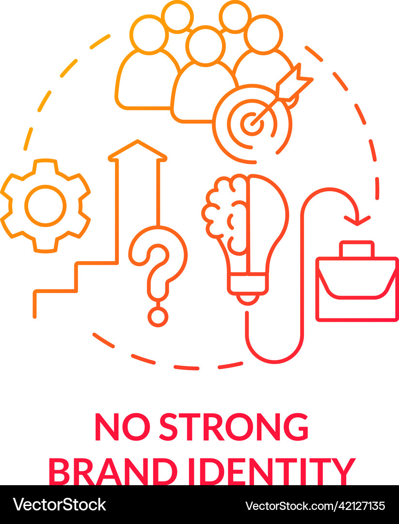 No strong brand identity red gradient concept icon