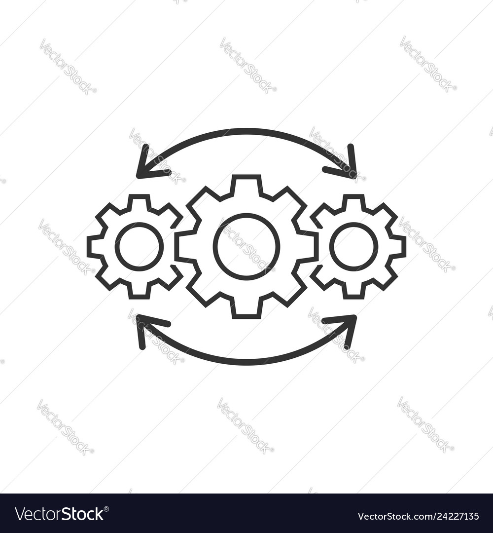 Operation project icon in flat style gear process Vector Image