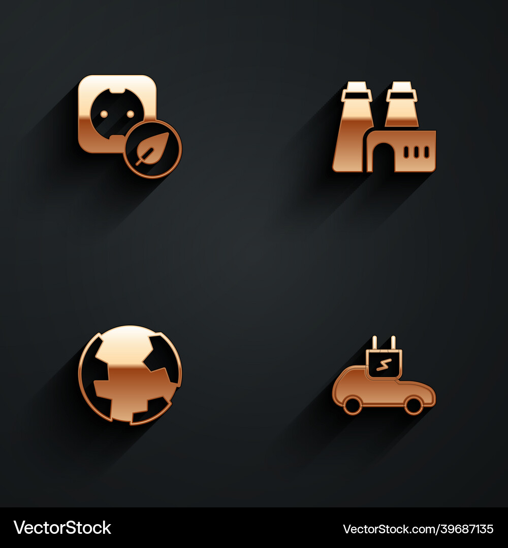Set electrical outlet factory production earth Vector Image