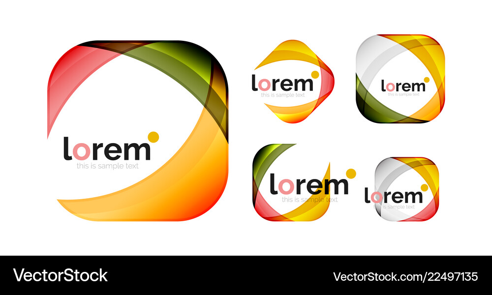 Set of geometric shape convergence logo design Vector Image