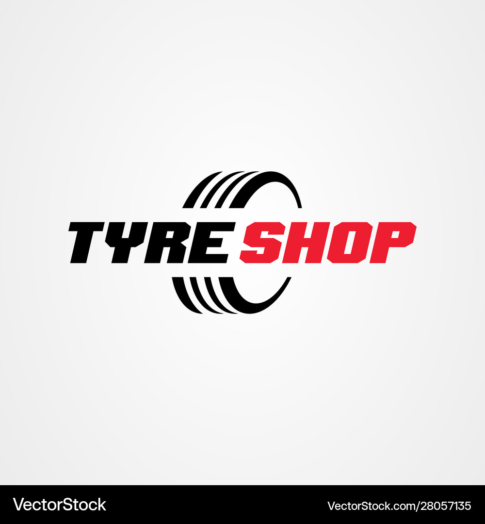 Tire shop logo template icon Royalty Free Vector Image