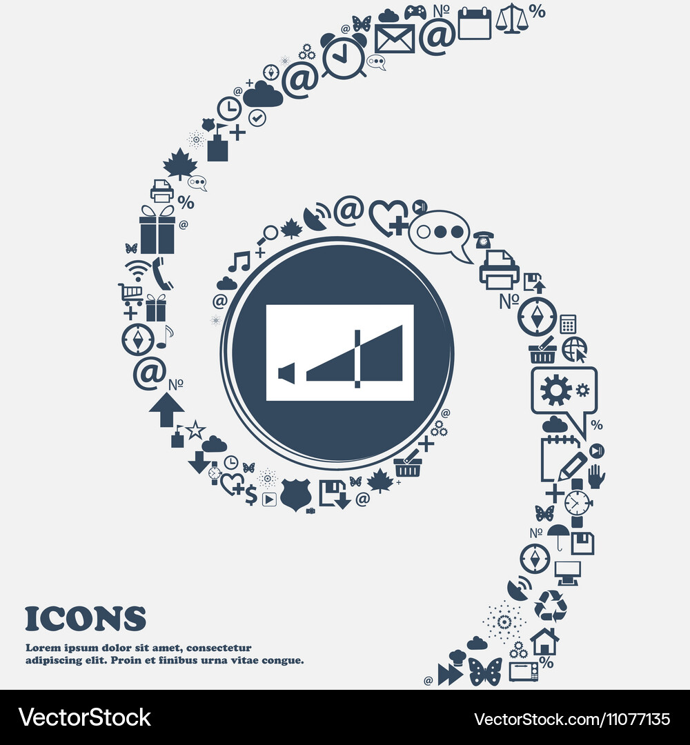 Volume adjustment icon in center around the Vector Image
