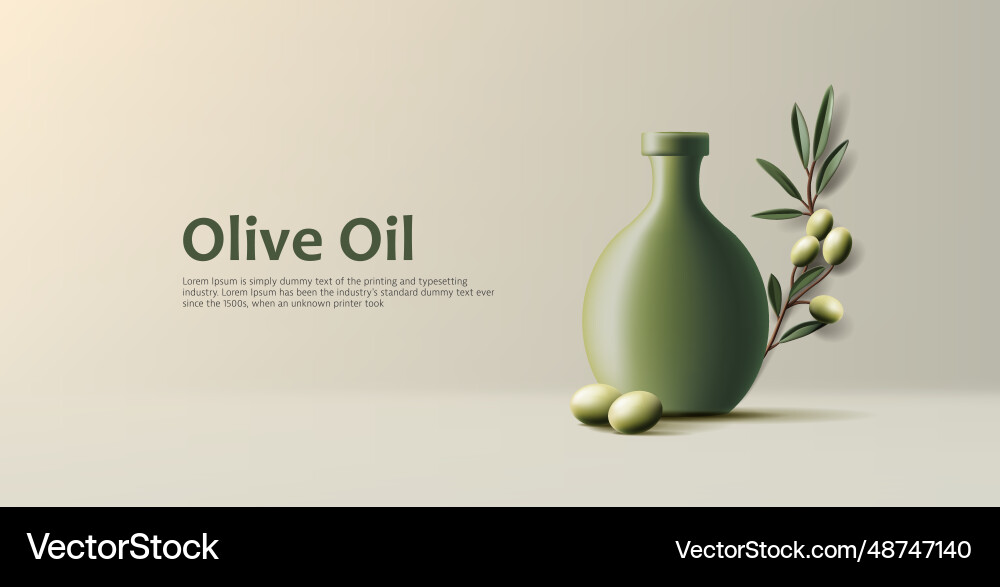 3d olive oil jug pitcher jar bottle with Vector Image