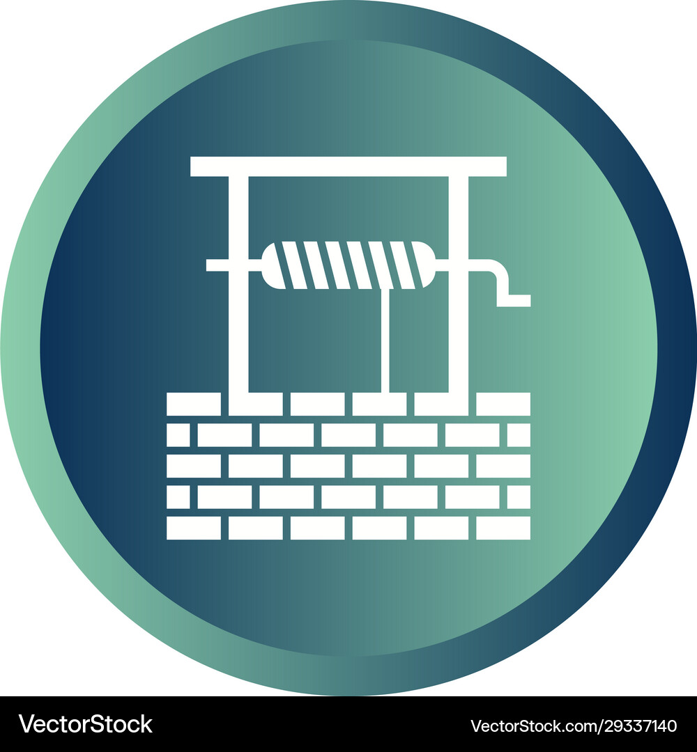 Beautiful water well glyph icon Royalty Free Vector Image