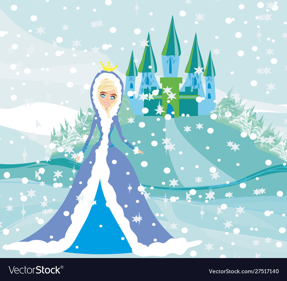 Beautiful winter princess Royalty Free Vector Image