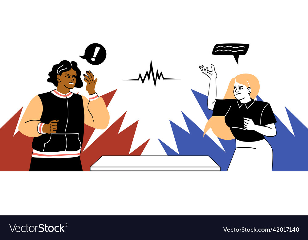 Conflict between opponents concept Royalty Free Vector Image
