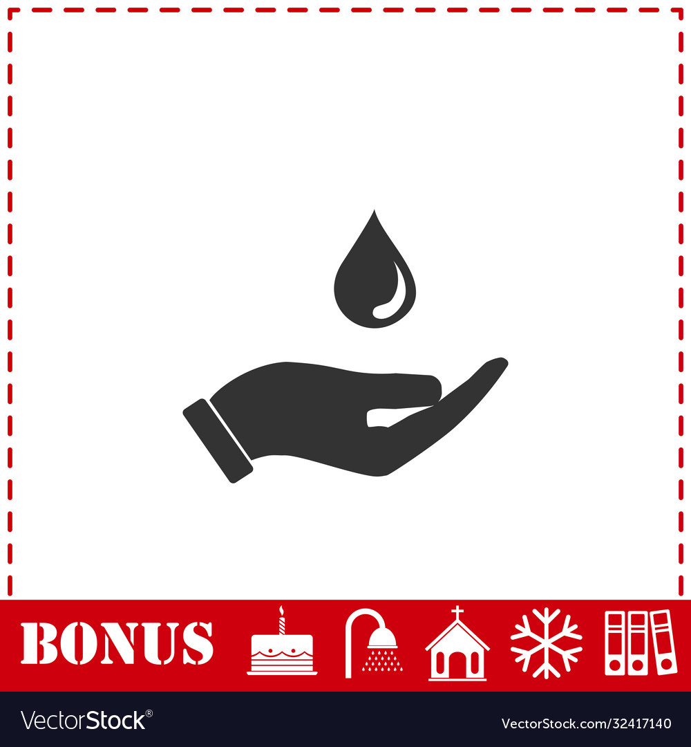 Drop icon flat Royalty Free Vector Image - VectorStock