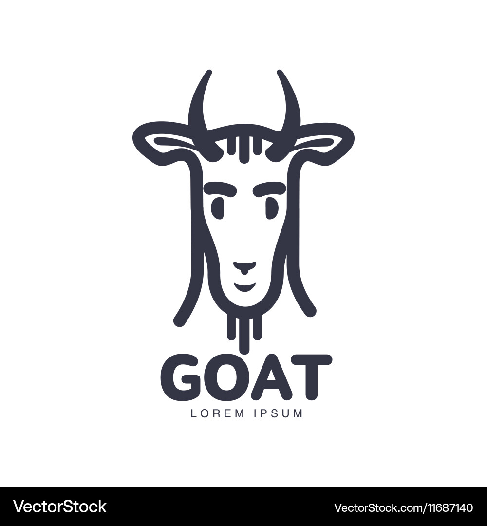 Front view goat head logo for meat and dairy Vector Image