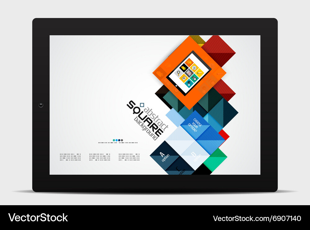 Geometric square shapes and infographic option Vector Image