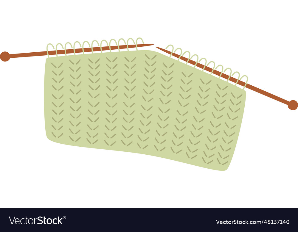 Knitting needles process Royalty Free Vector Image