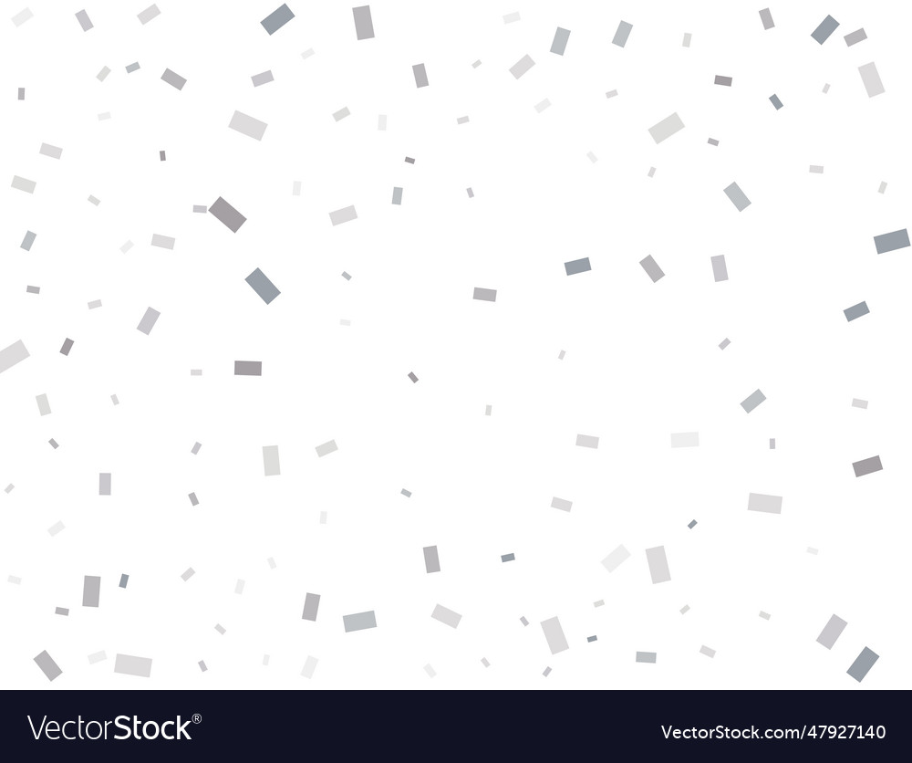 Modern light silver rectangular glitter confetti Vector Image