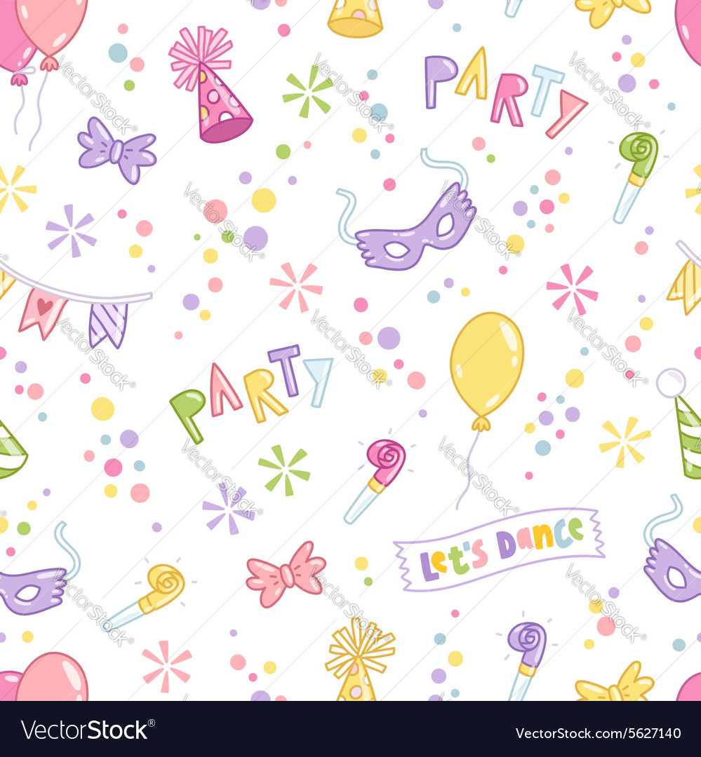 Party seamless pattern Royalty Free Vector Image