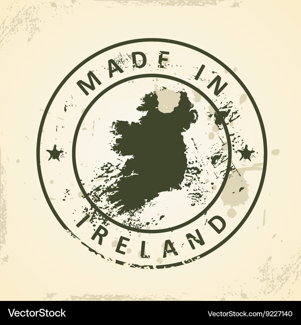 Stamp with map of ireland Royalty Free Vector Image
