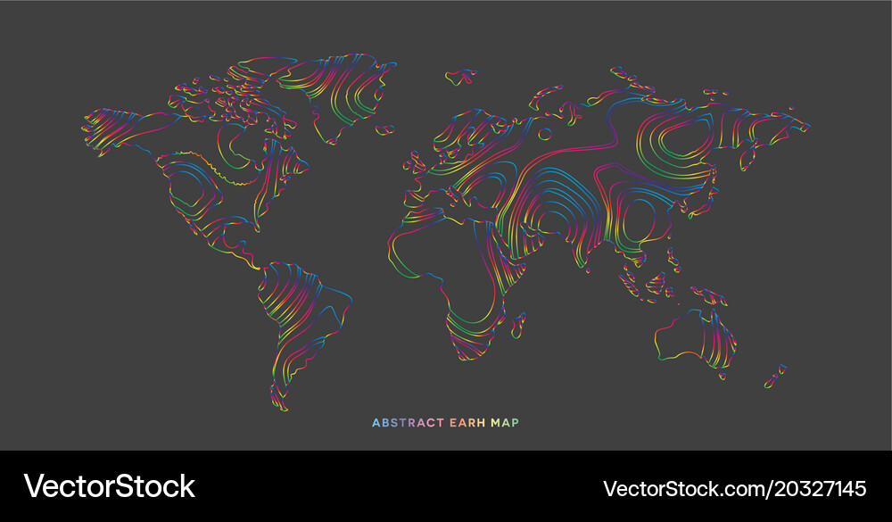 Abstract earth map consist colorful stripes Vector Image