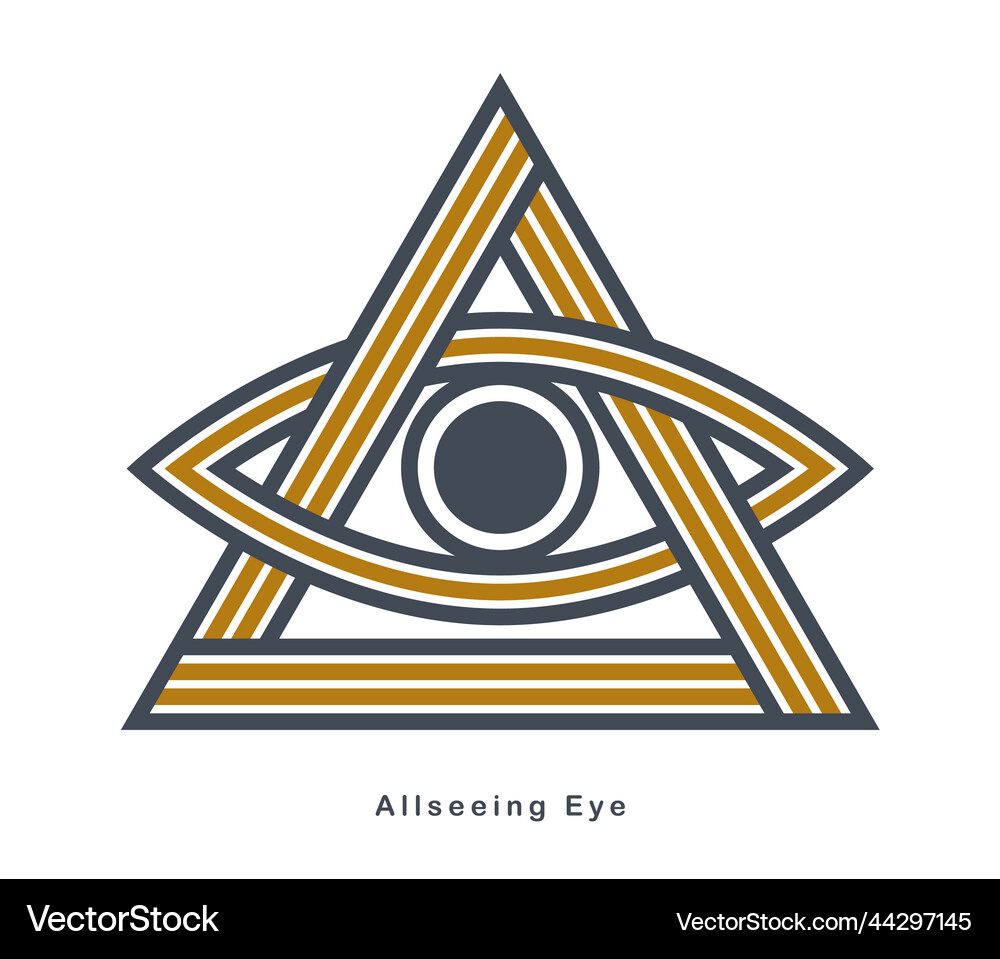 All seeing eye in triangle pyramid ancient symbol Vector Image