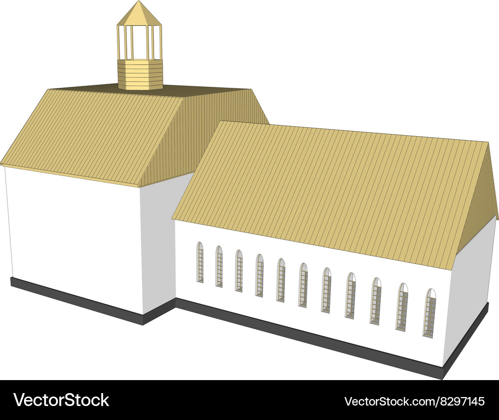Building 3d church on white background Royalty Free Vector