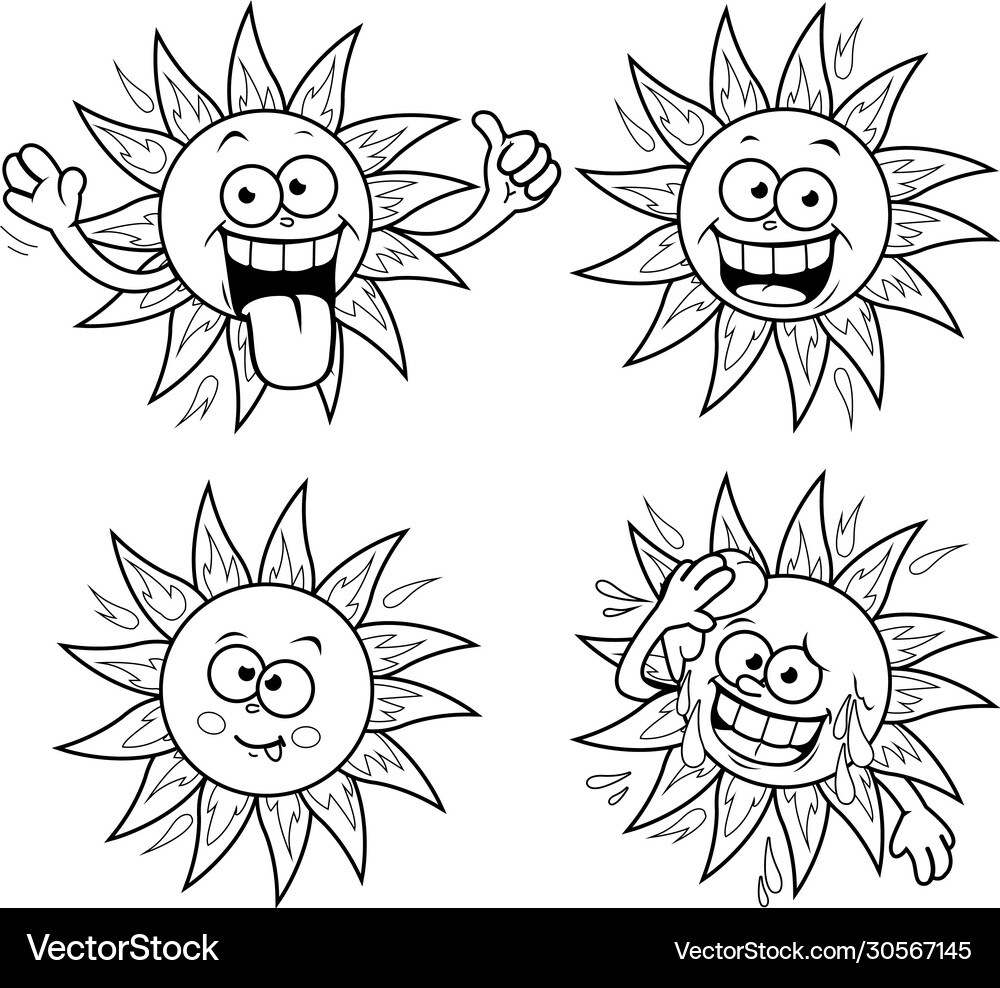 Cartoon sun set Royalty Free Vector Image - VectorStock