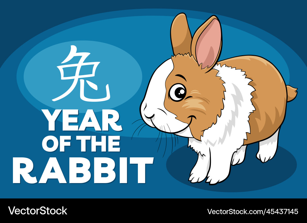 Chinese new year design with rabbit character Vector Image