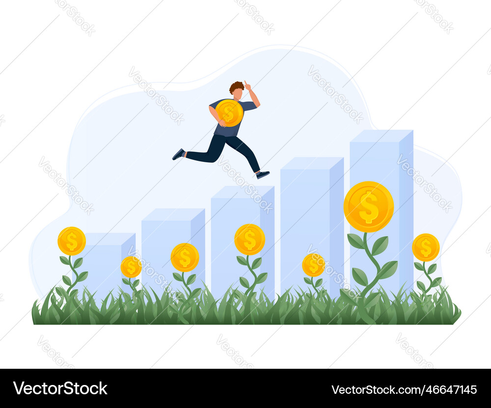 Compound interest money growth investment Vector Image