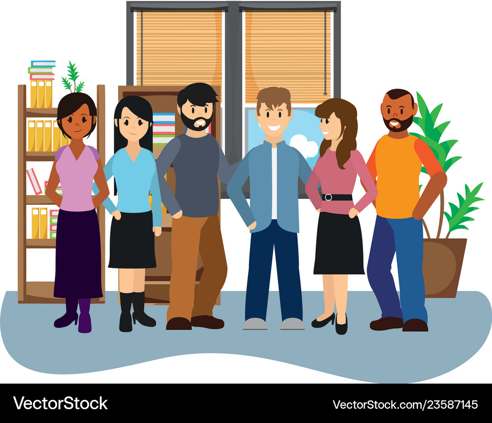 Coworkers inside office cartoons Royalty Free Vector Image