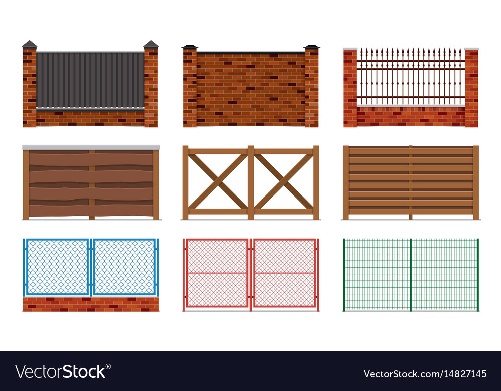 Fences set Royalty Free Vector Image - VectorStock