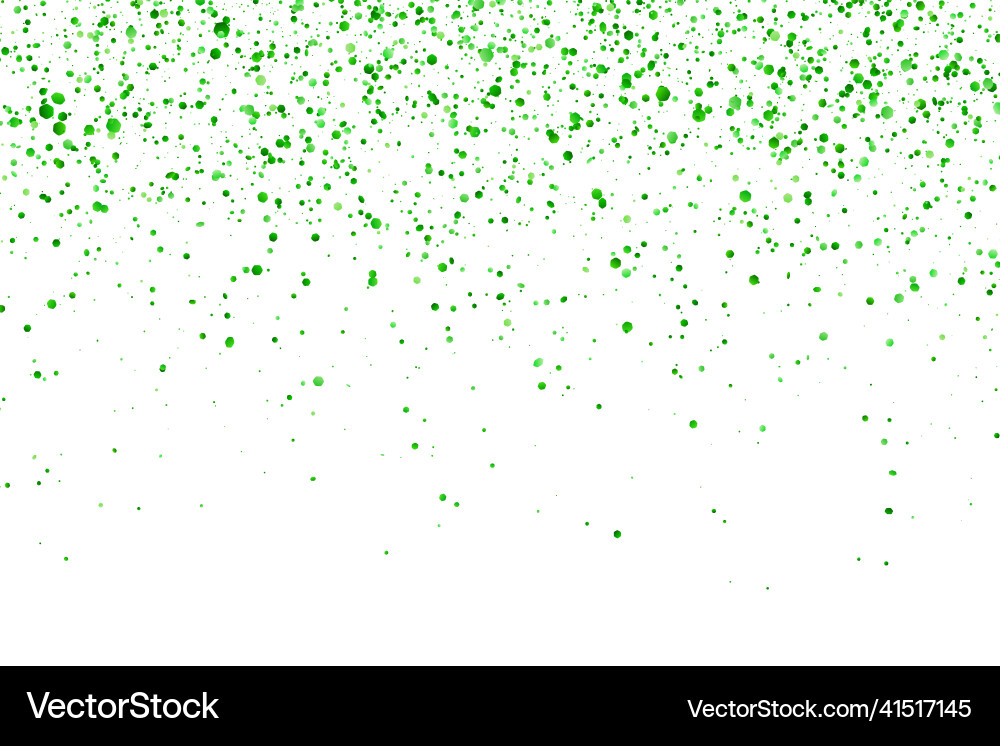 Green glitter holiday falling confetti on white Vector Image