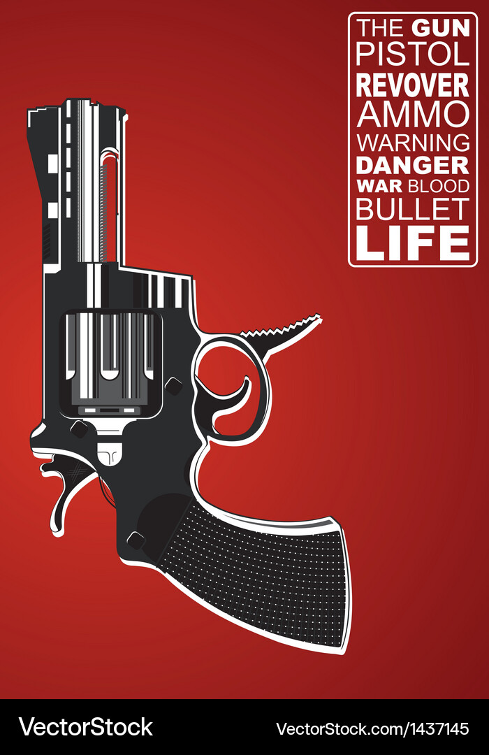 Image of the weapon on red background Royalty Free Vector