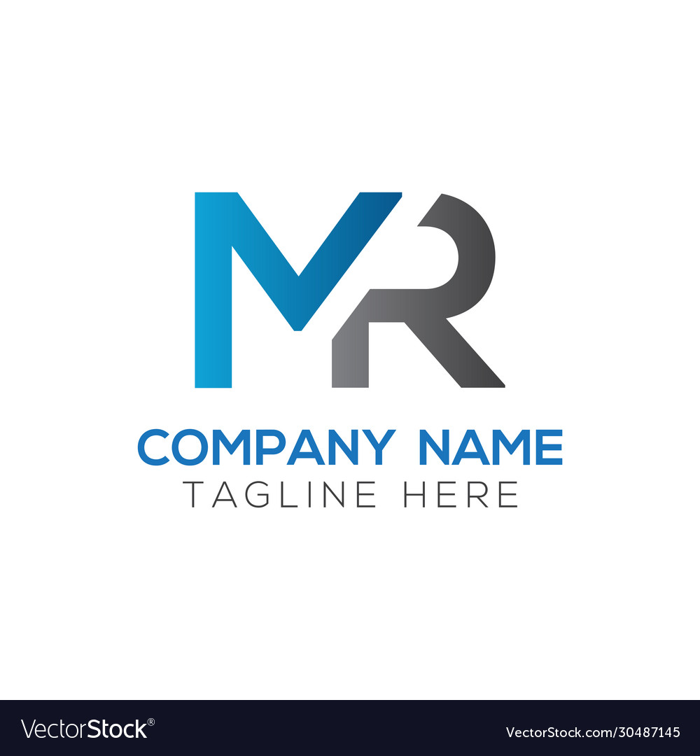 Initial mr letter logo design template abstract Vector Image
