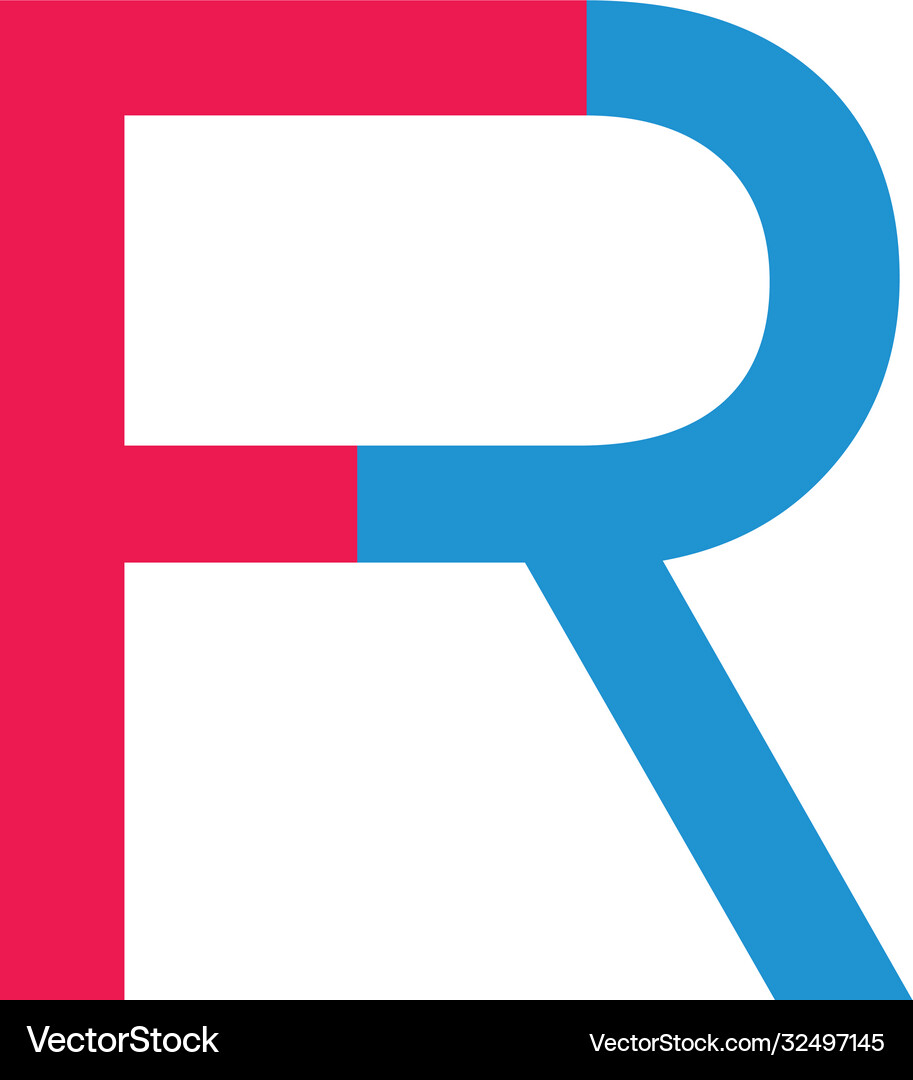 Letter fr linked colorful geometric logo Vector Image