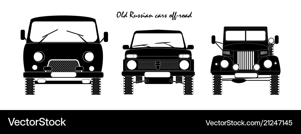 Old russian cars Royalty Free Vector Image - VectorStock
