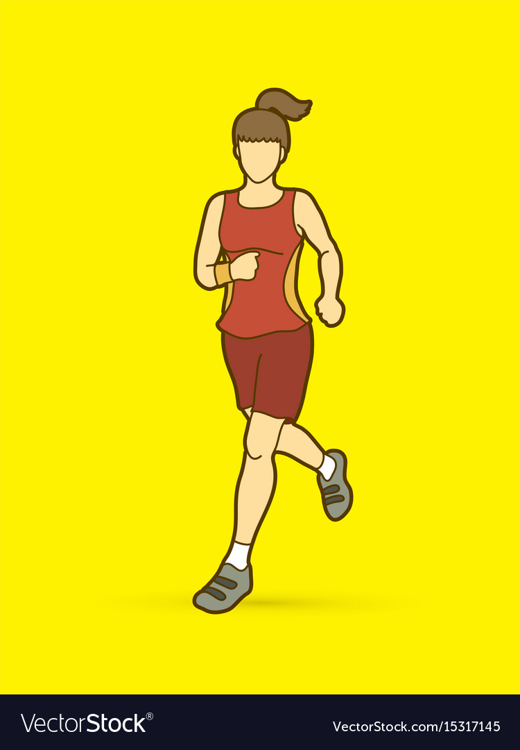 Running woman sport sprinter marathon Royalty Free Vector