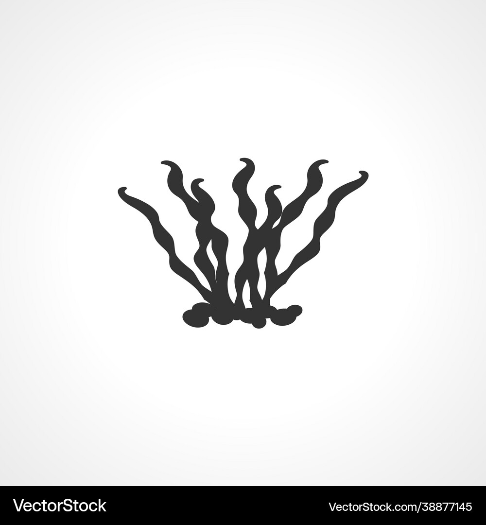 Seaweed sea simple isolated black icon Royalty Free Vector