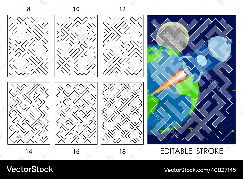 Template of maze puzzle pieces different Vector Image