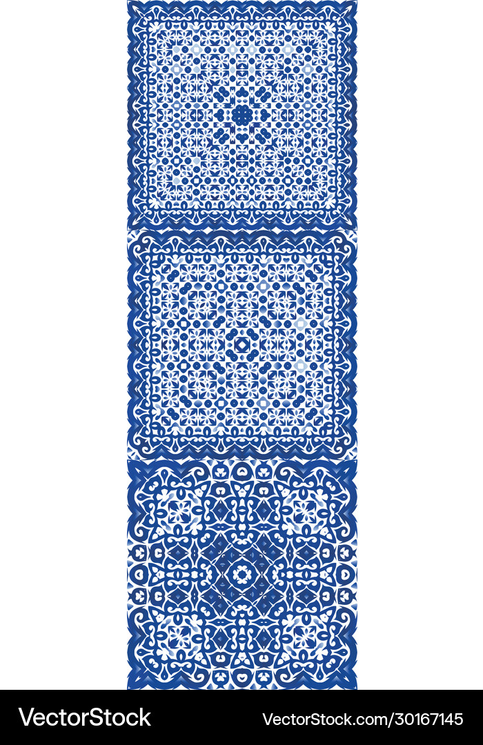Traditional ornate motive in ceramic tile Vector Image