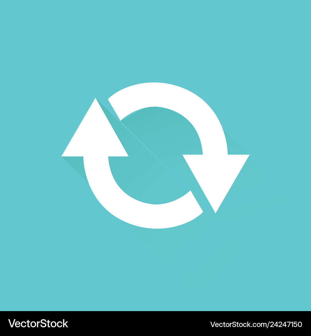 Arrows turning in circle web icon recycle Vector Image