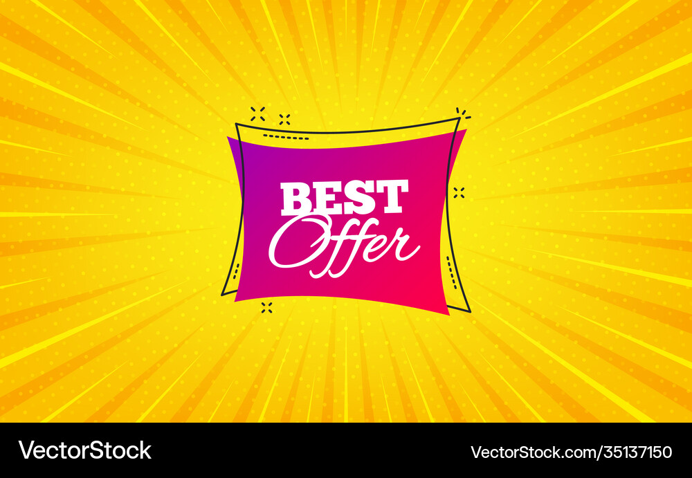 Best offer banner discount sticker shape Vector Image
