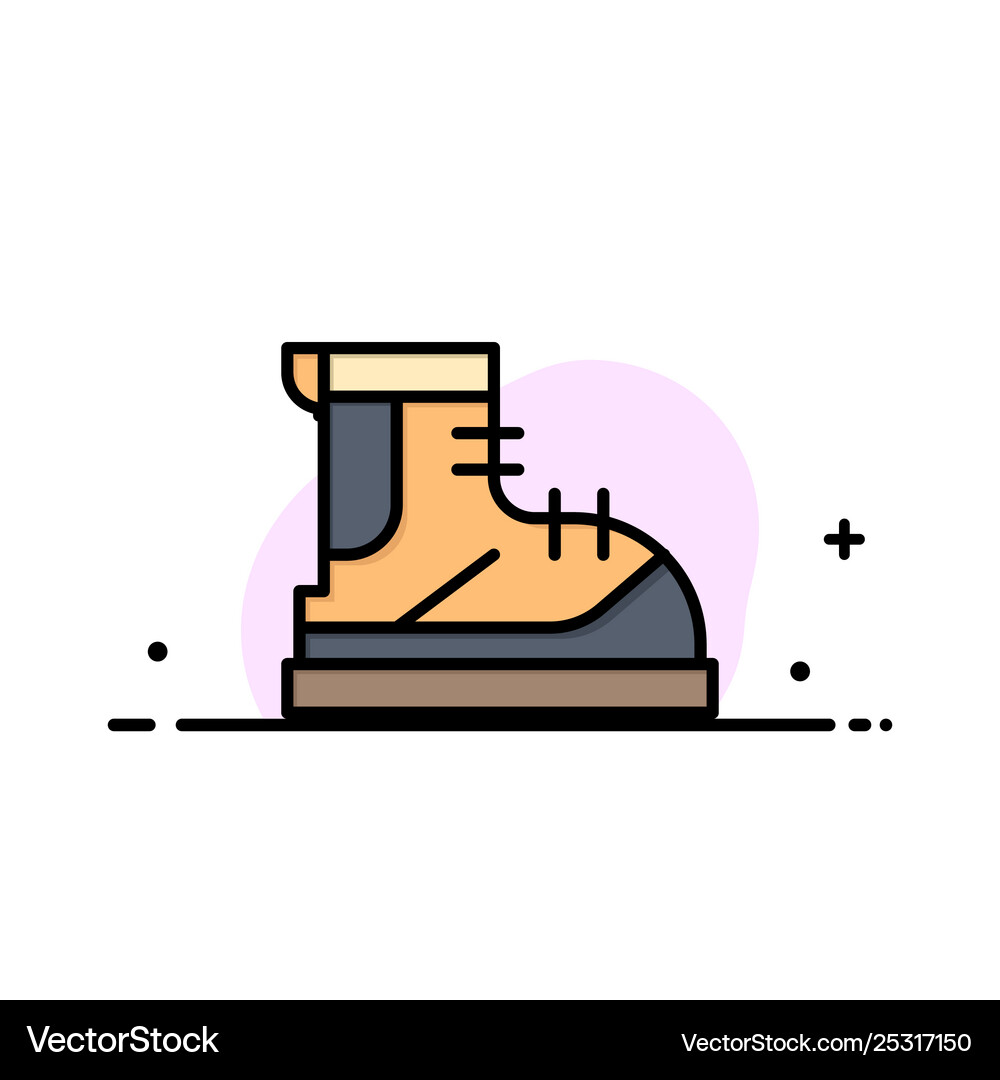 Boots hiker hiking track boot business flat line Vector Image