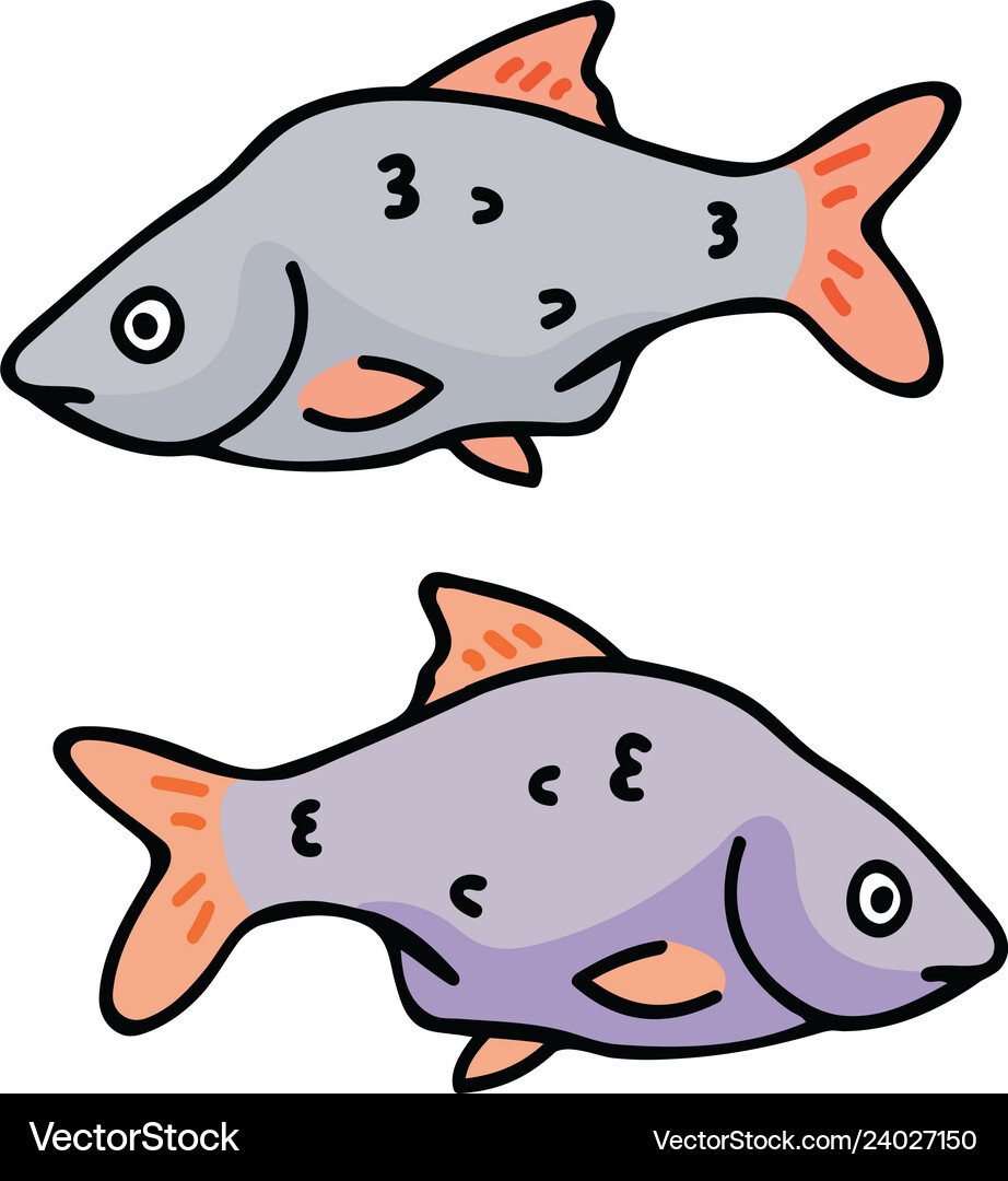 Cute roach fish cartoon motif Royalty Free Vector Image
