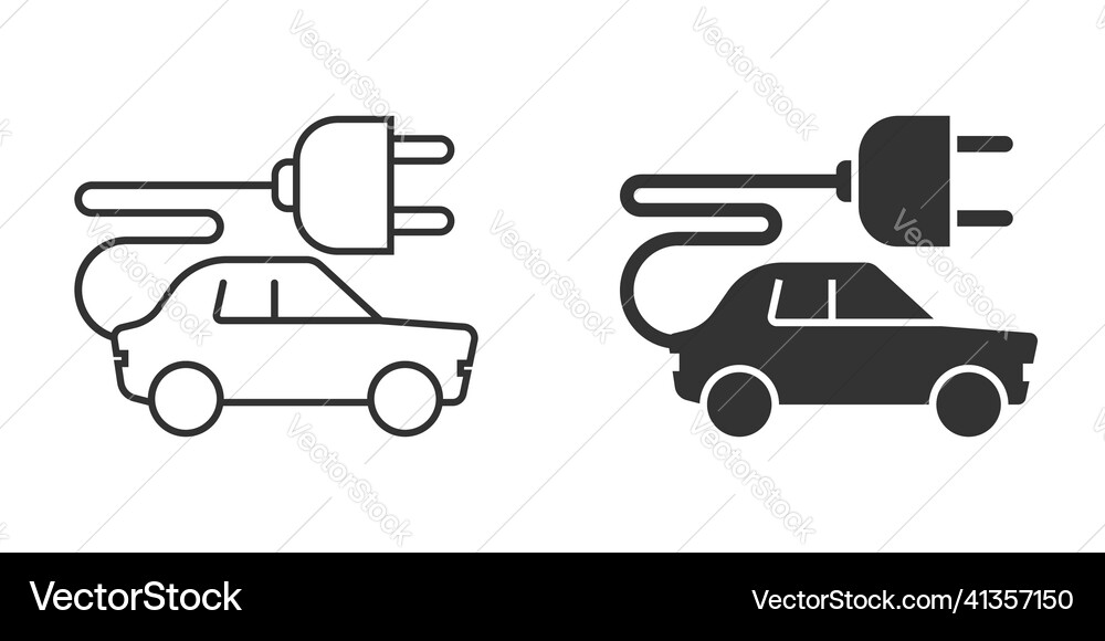 Electric car icon in flat style electro auto Vector Image