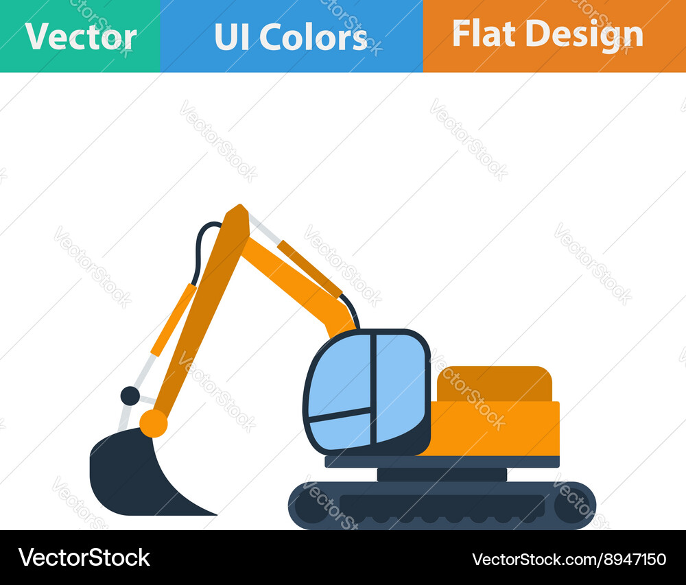Flat design icon of construction bulldozer Vector Image