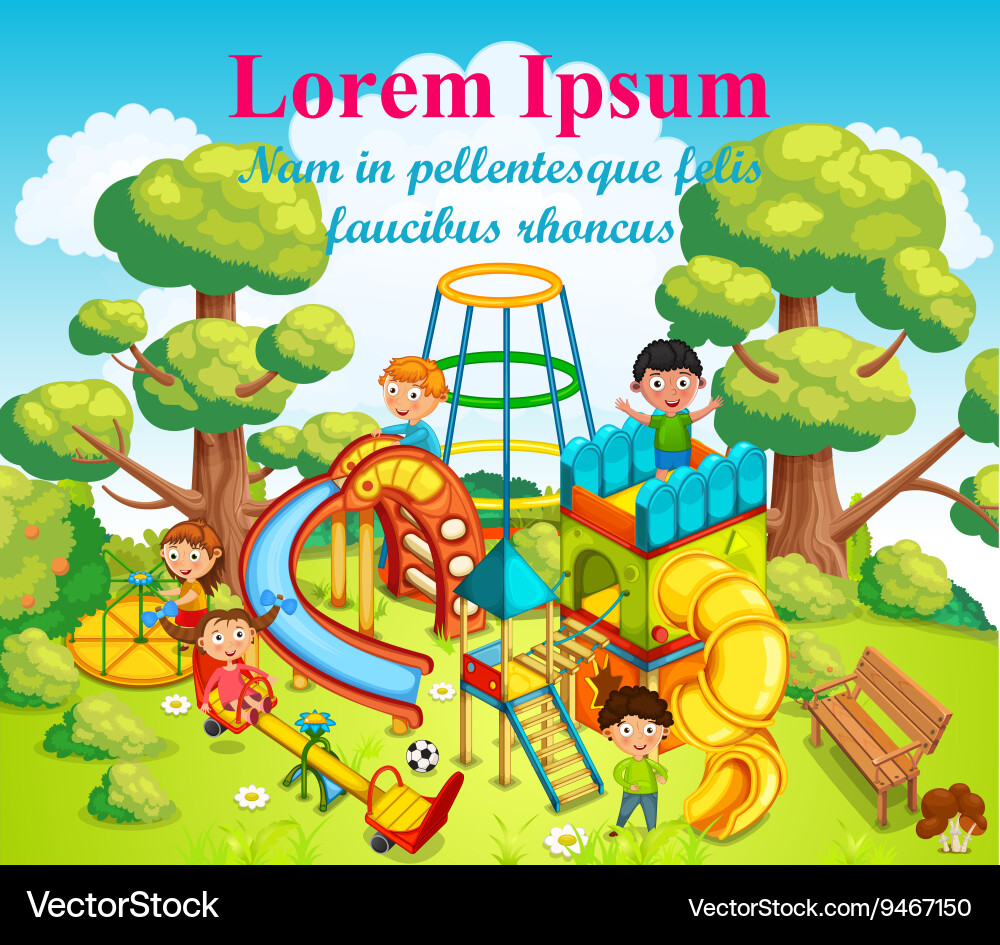 Happy children playing and having fun Royalty Free Vector