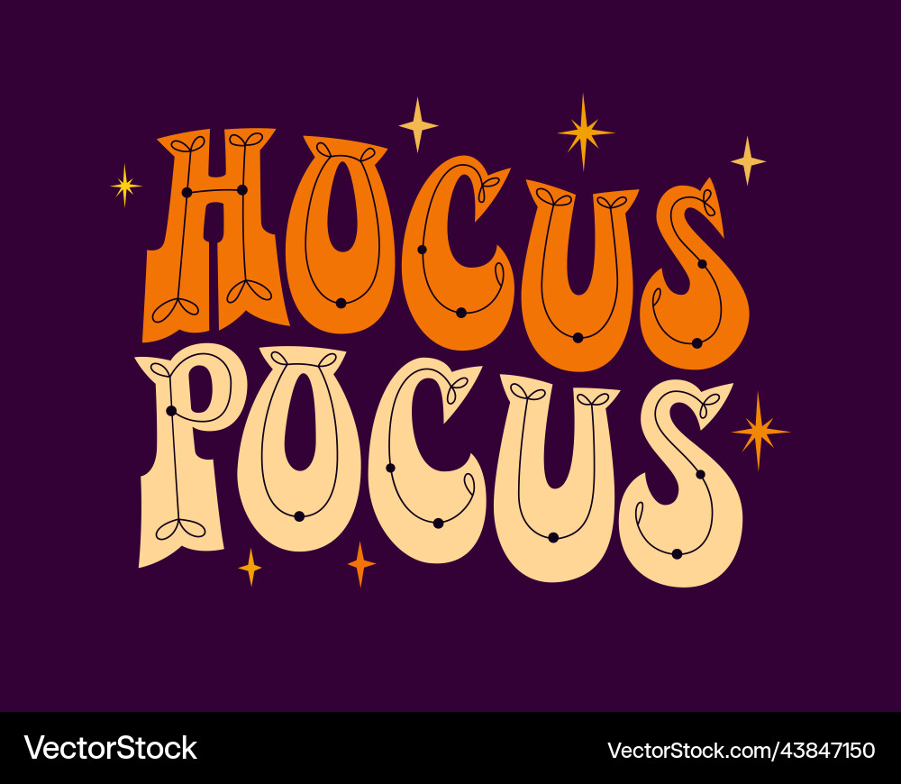 Hocus pocus hand drawn festive lettering Vector Image