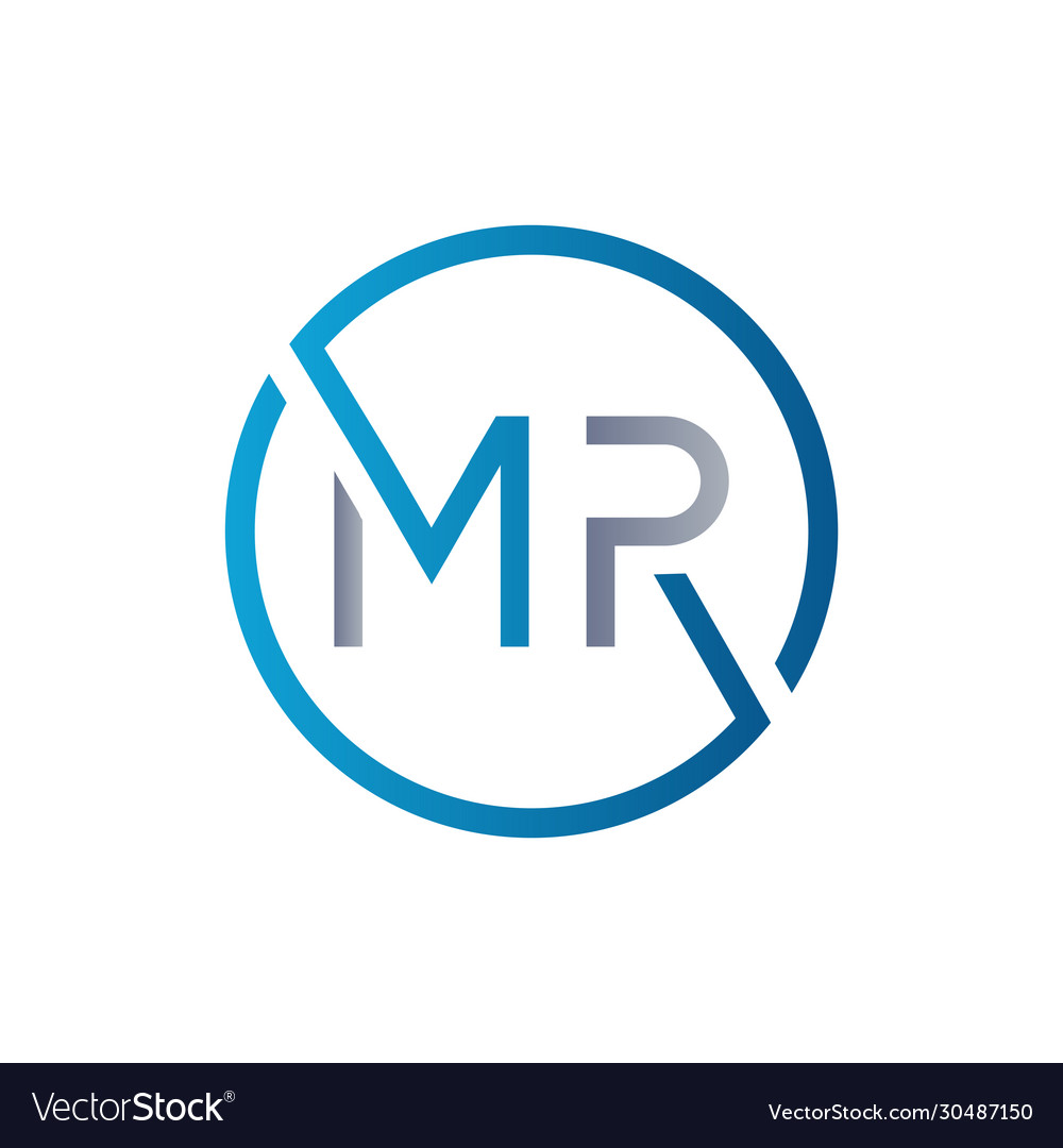Initial mr letter logo design template abstract Vector Image