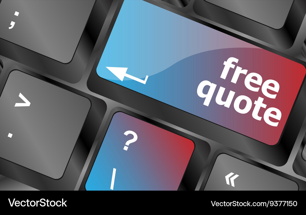 Keyboard with free quote button business concept Vector Image