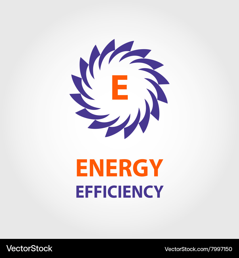 Logo energy efficiency eco energy sun Royalty Free Vector