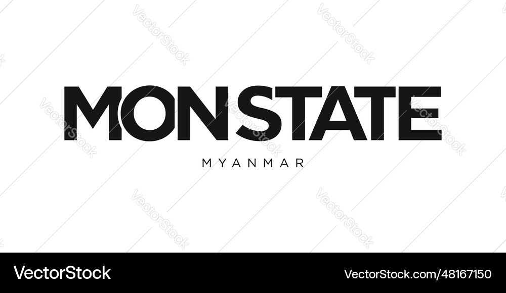 Mon state in the myanmar emblem design Royalty Free Vector