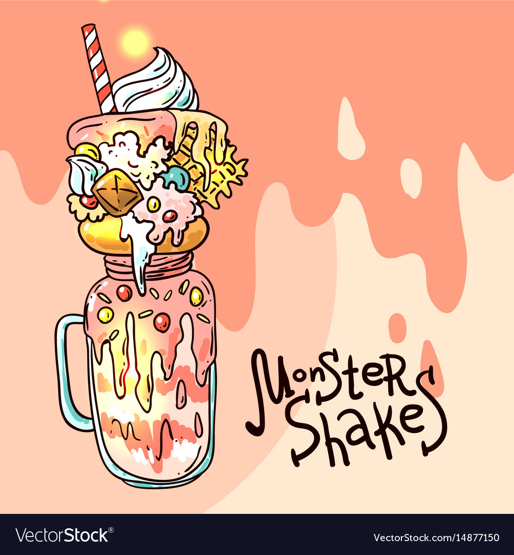 Monster shake Royalty Free Vector Image - VectorStock