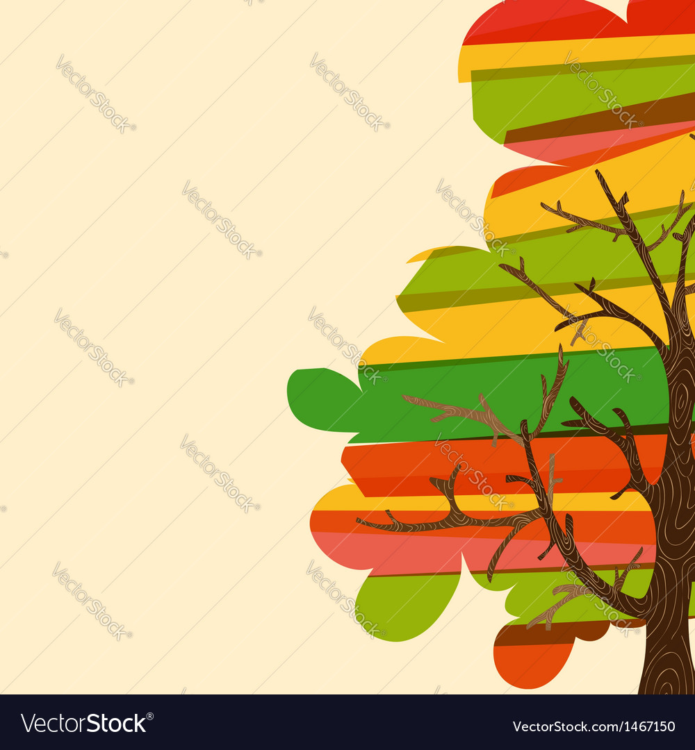 Multicolor tree background Royalty Free Vector Image