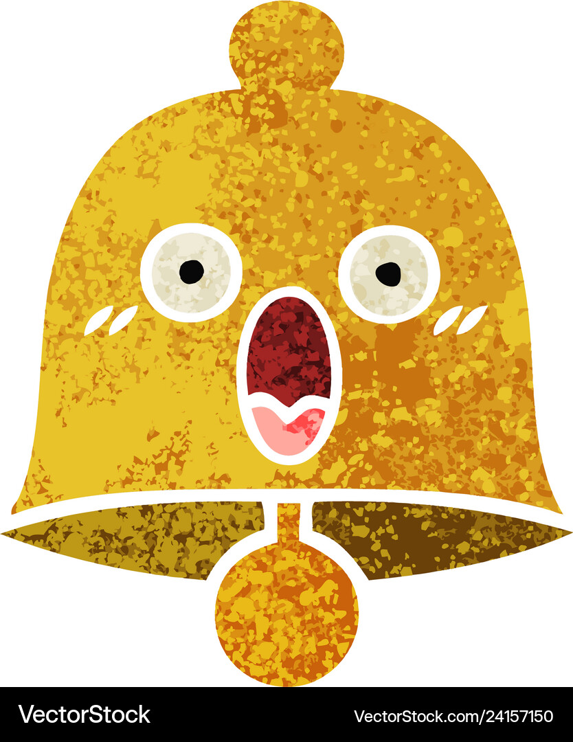 Retro style cartoon bell Royalty Free Vector Image